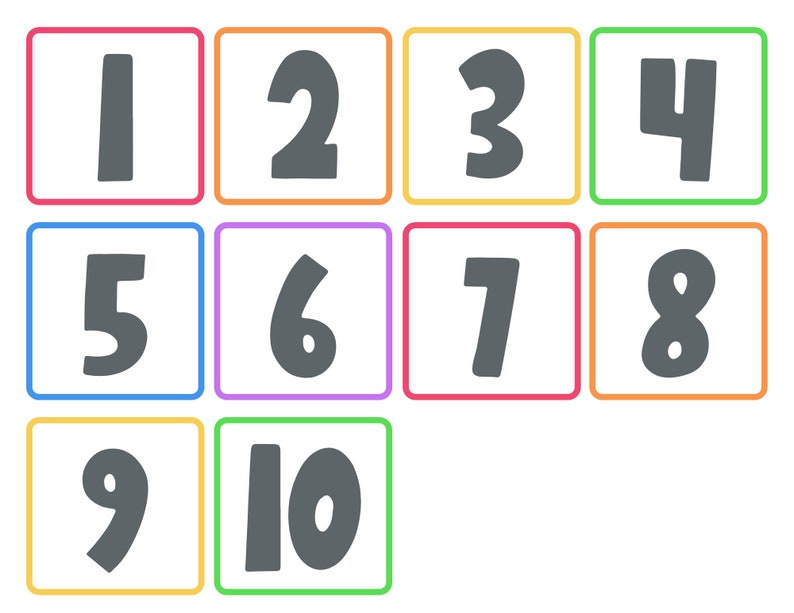 Rainbow Ten Frame Numbers 1-10 Count and Match Montessori - Etsy