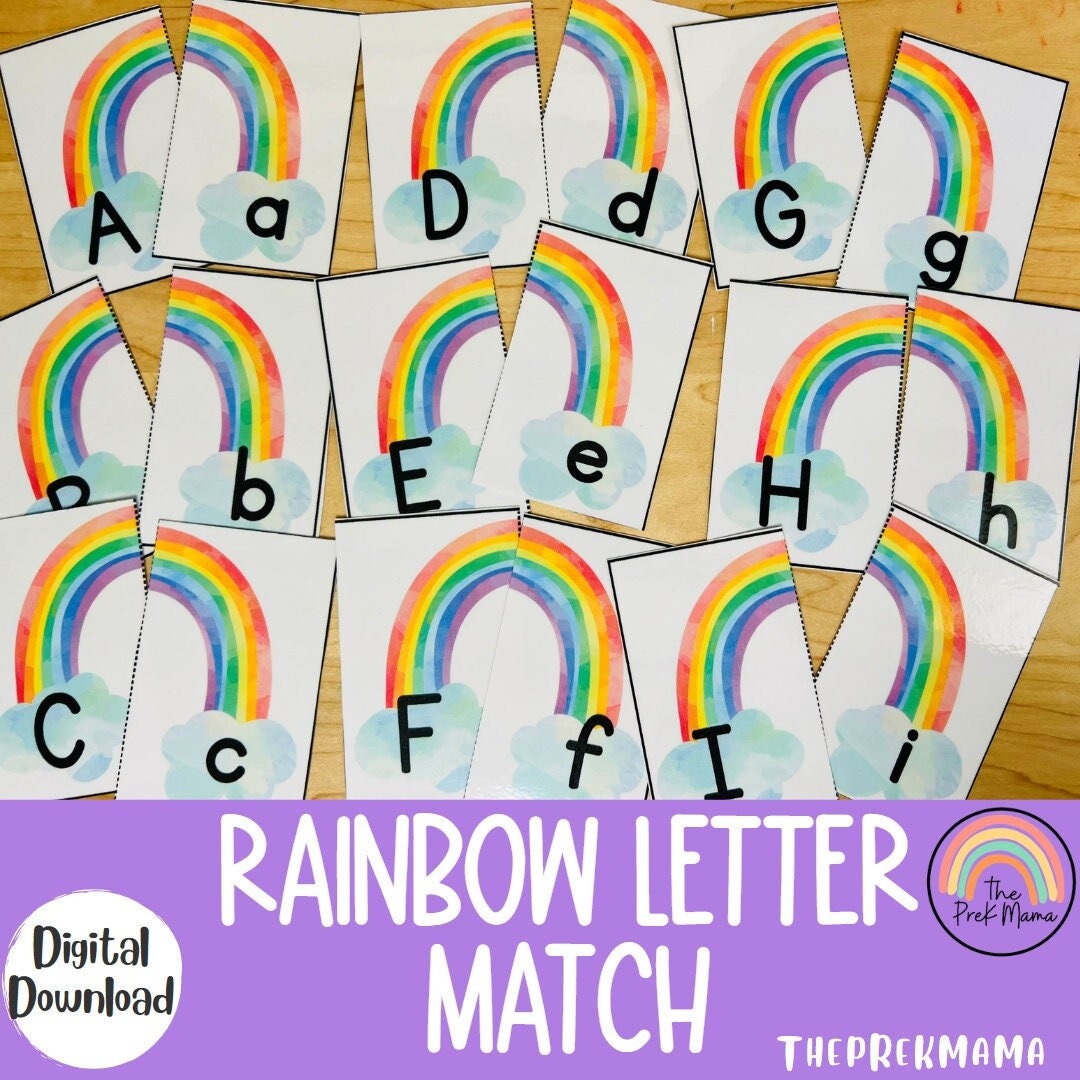 Rainbow Letter Match, Preschool Worksheets, Preschool Printable ...