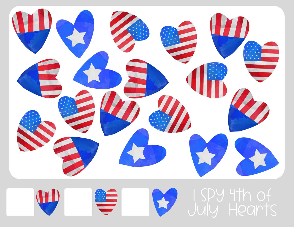 4th of July I Spy Game Preschool Worksheet Preschool - Etsy