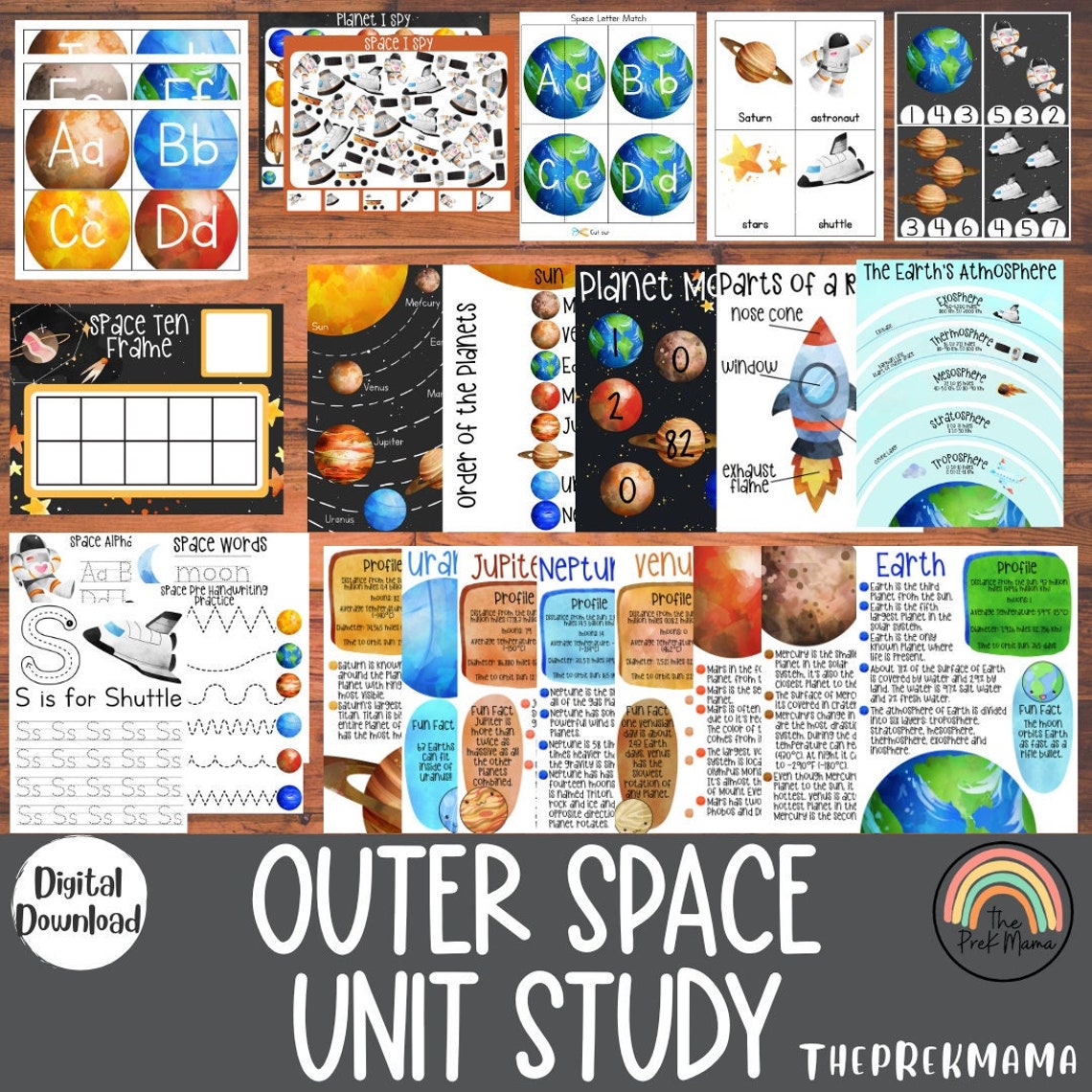 Outer Space Unit Study Homeschool Learning Materials - Etsy