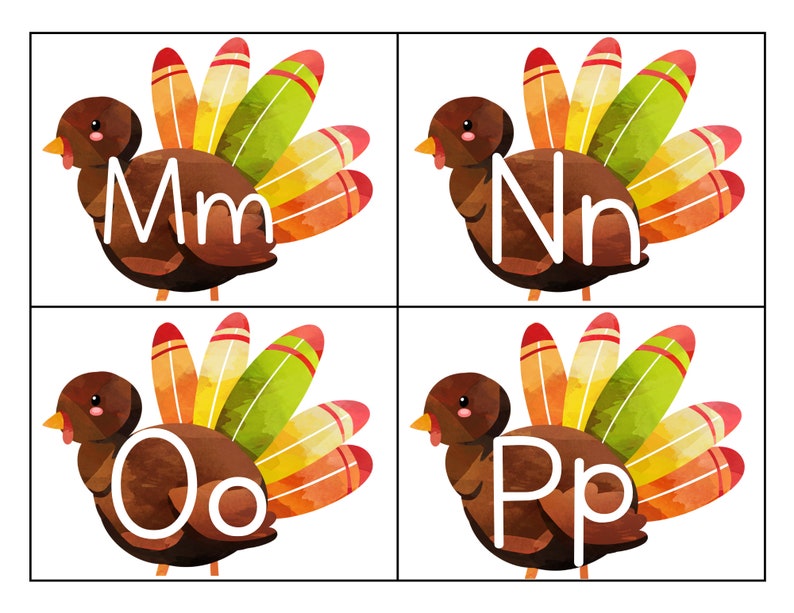 Thanksgiving Alphabet Preschool Printable Montessori - Etsy