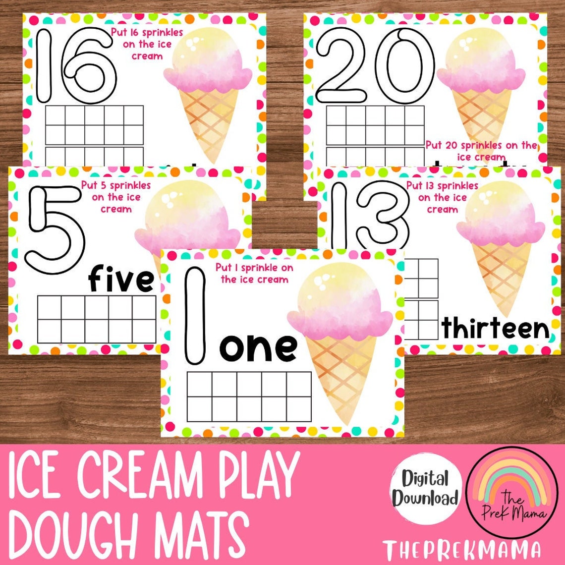 Ice Cream Play Dough Mats Play Doh Mats Toddler Activities - Etsy