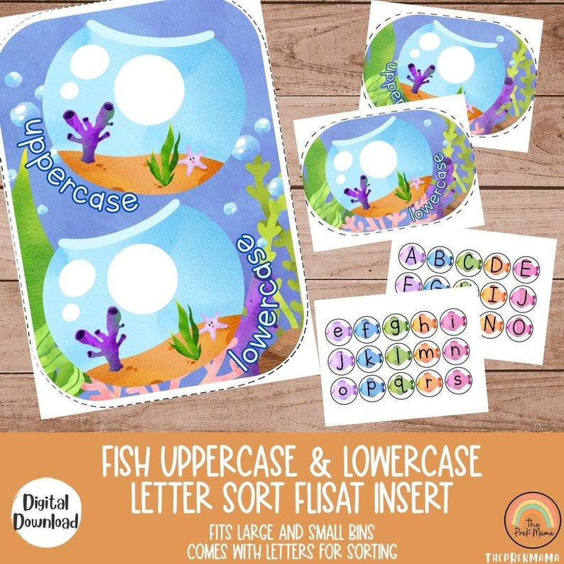 Fish Uppercase & Lowercase Letter Sort Flisat Inserts, Flisat Table ...