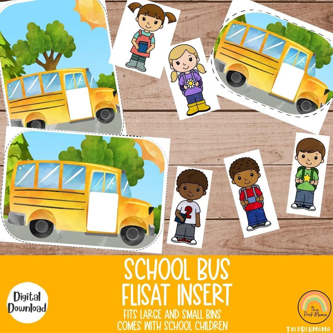School Bus Flisat Insert, Back to School Flisat Insert, Flisat Insert ...