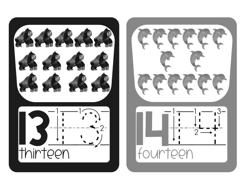 Number Tracing Cards 1-20 Classroom Décor Preschool Math - Etsy