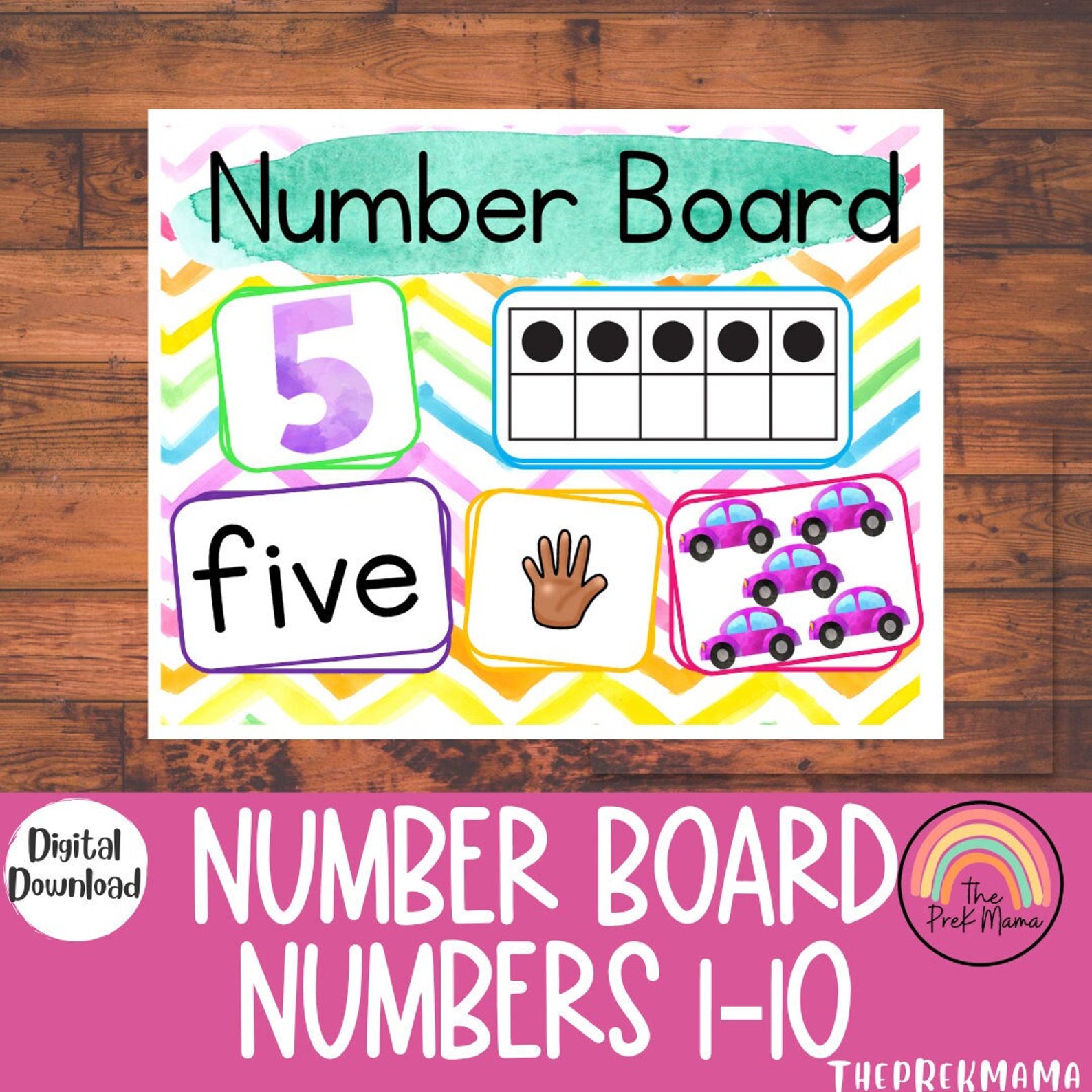 Number Board Matching Numbers 1-10 Preschool Math Preschool - Etsy