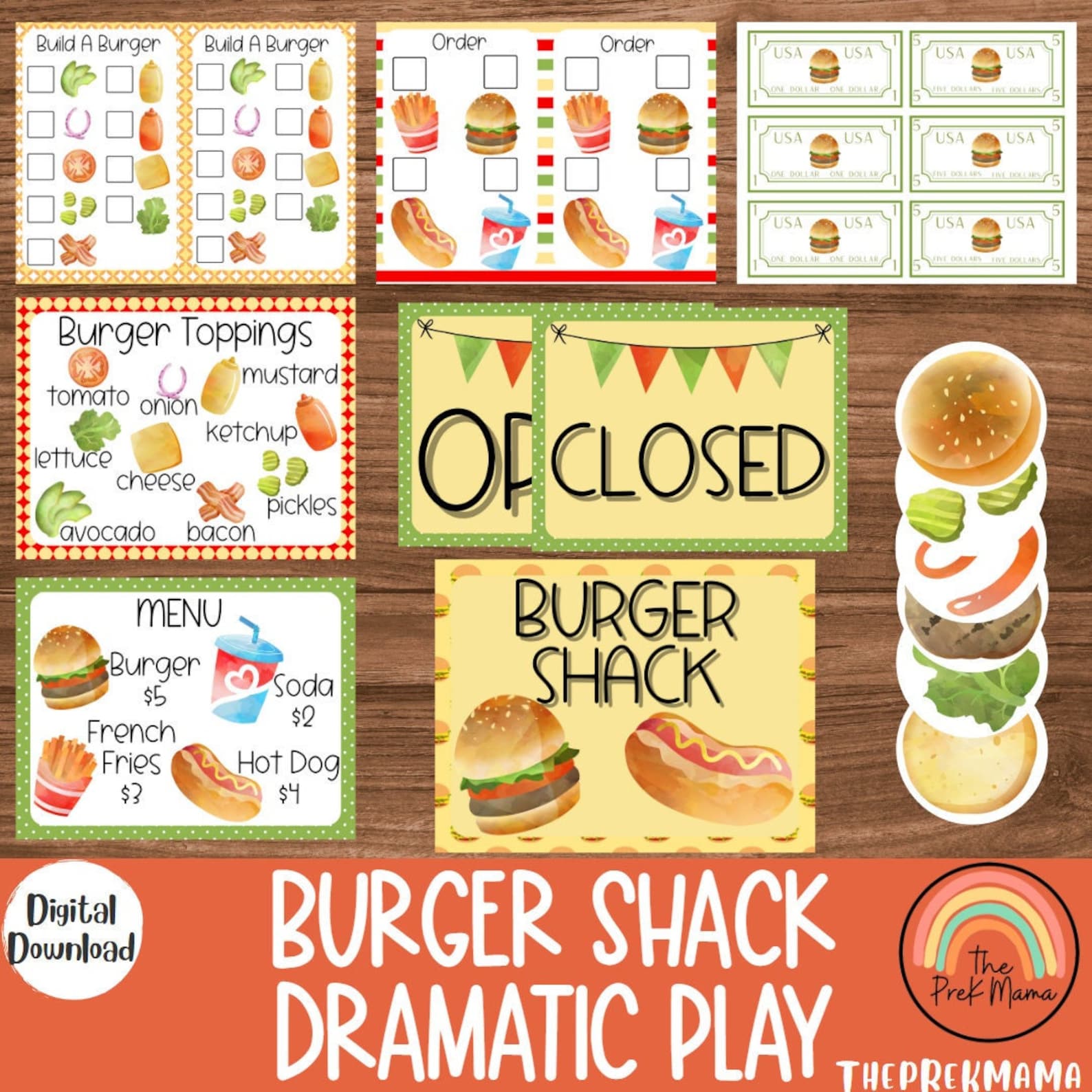 Hamburger Shack Dramatic Play, Pretend Play, Classroom Dramatic Play ...