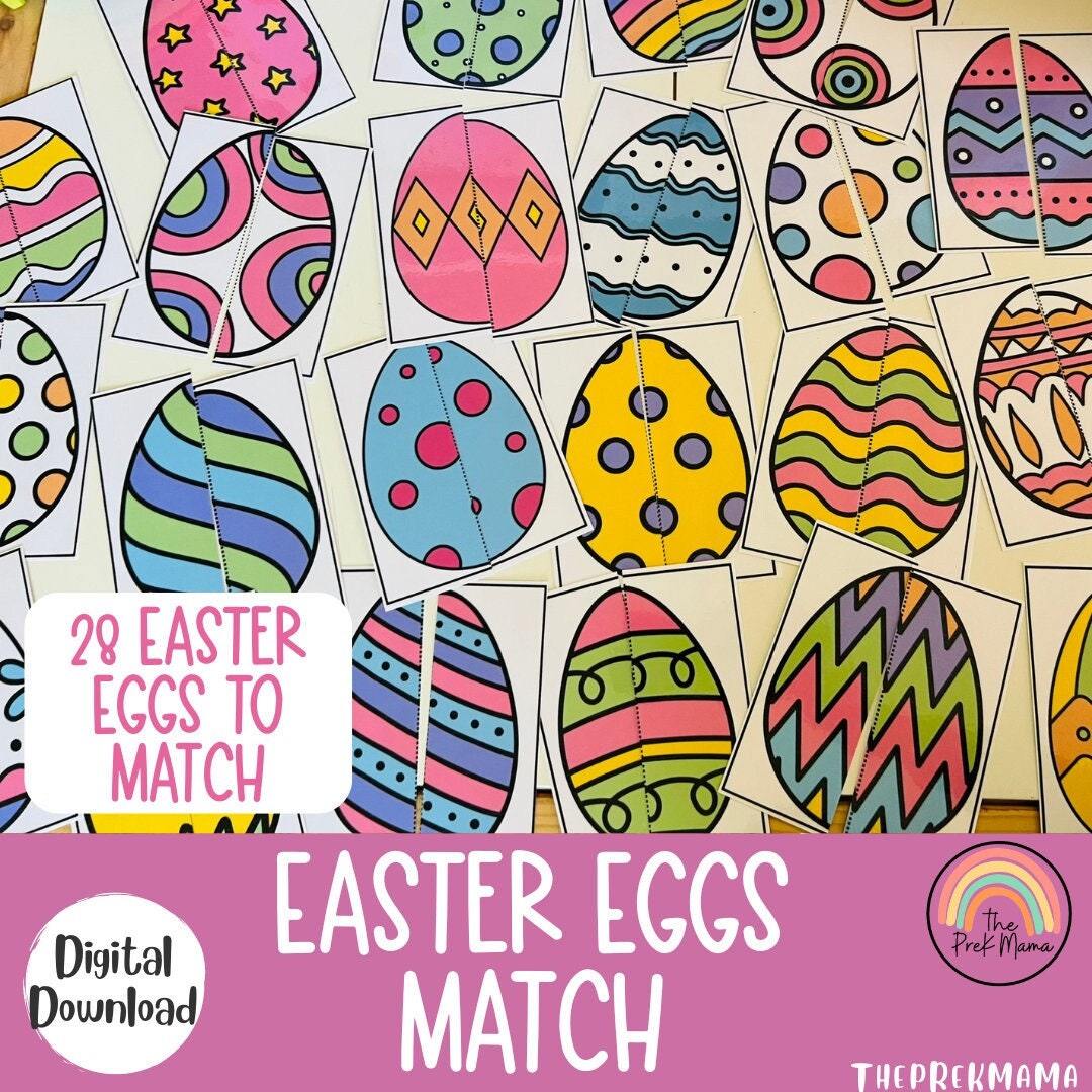 Easter Egg Match, Preschool Worksheets, Preschool Printable, Homeschool ...