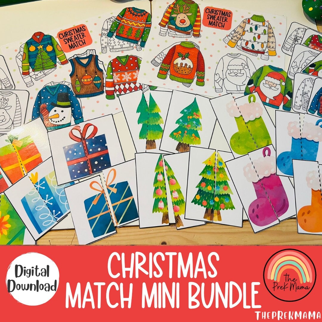 Christmas Matching Mini Bundle, Christmas Activities, Christmas ...