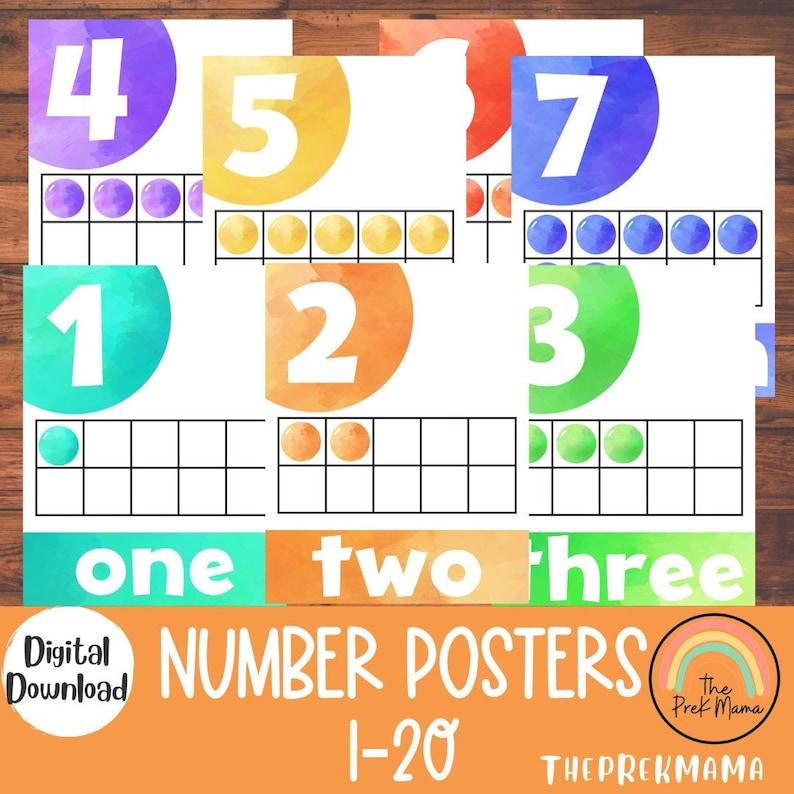 Number Ten Frame Posters Math Activity Preschool Printable - Etsy