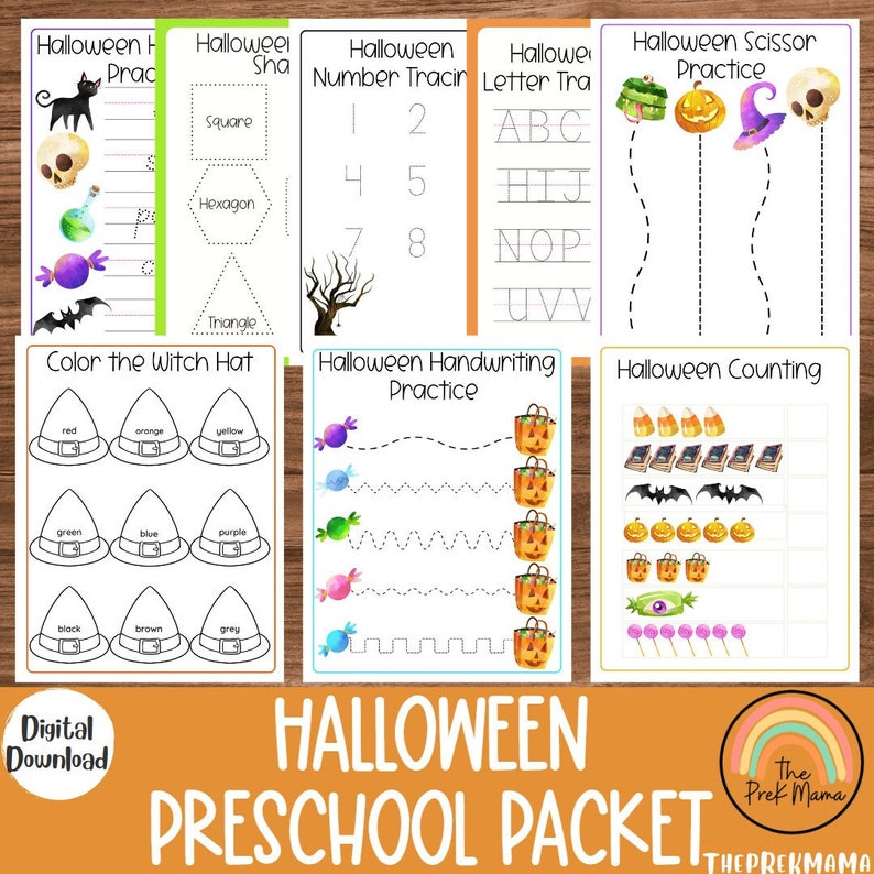 Halloween Preschool Packet, Halloween Preschool Printable, Homeschool ...