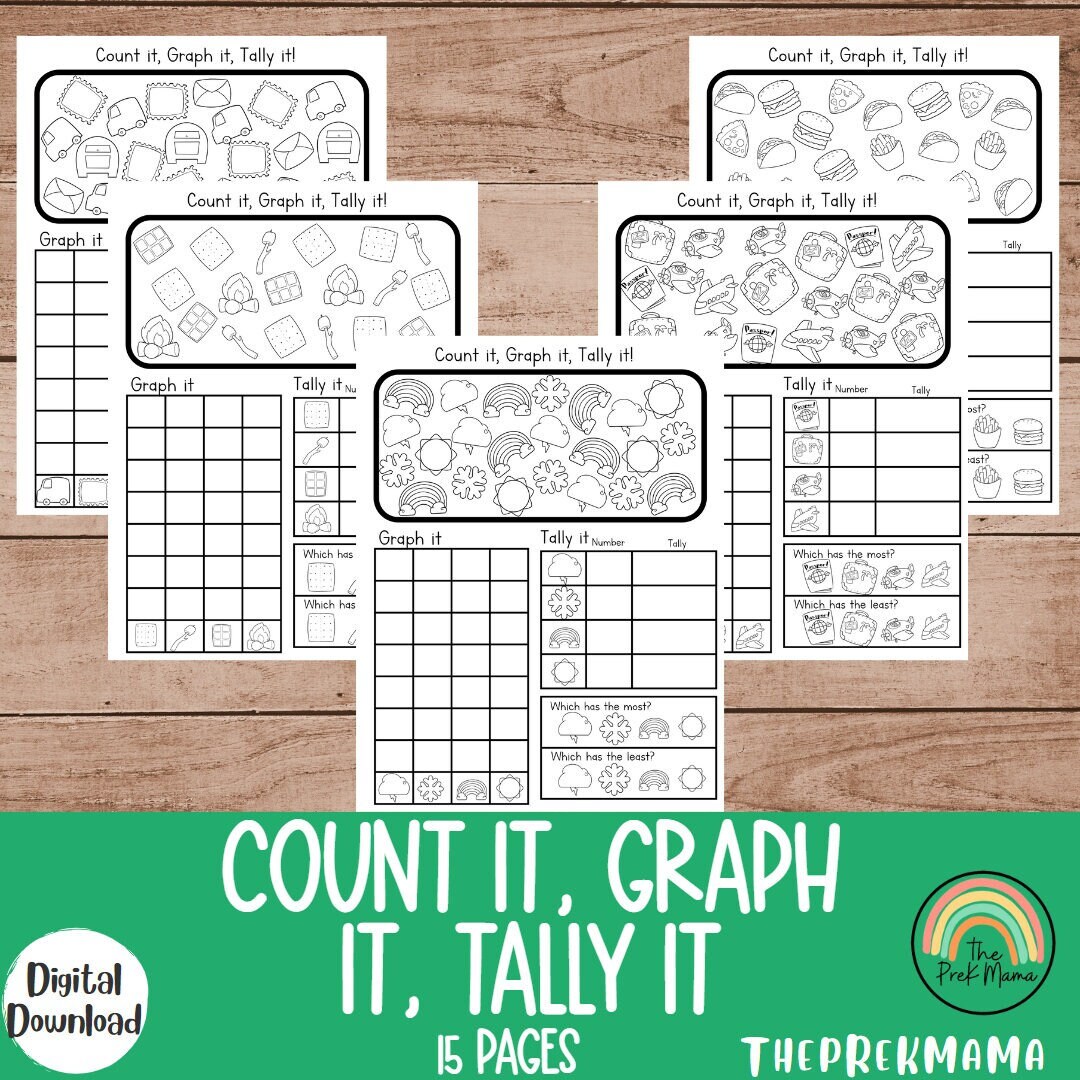 Count It, Graph It and Tally It, Math Worksheets, Preschool Printable ...