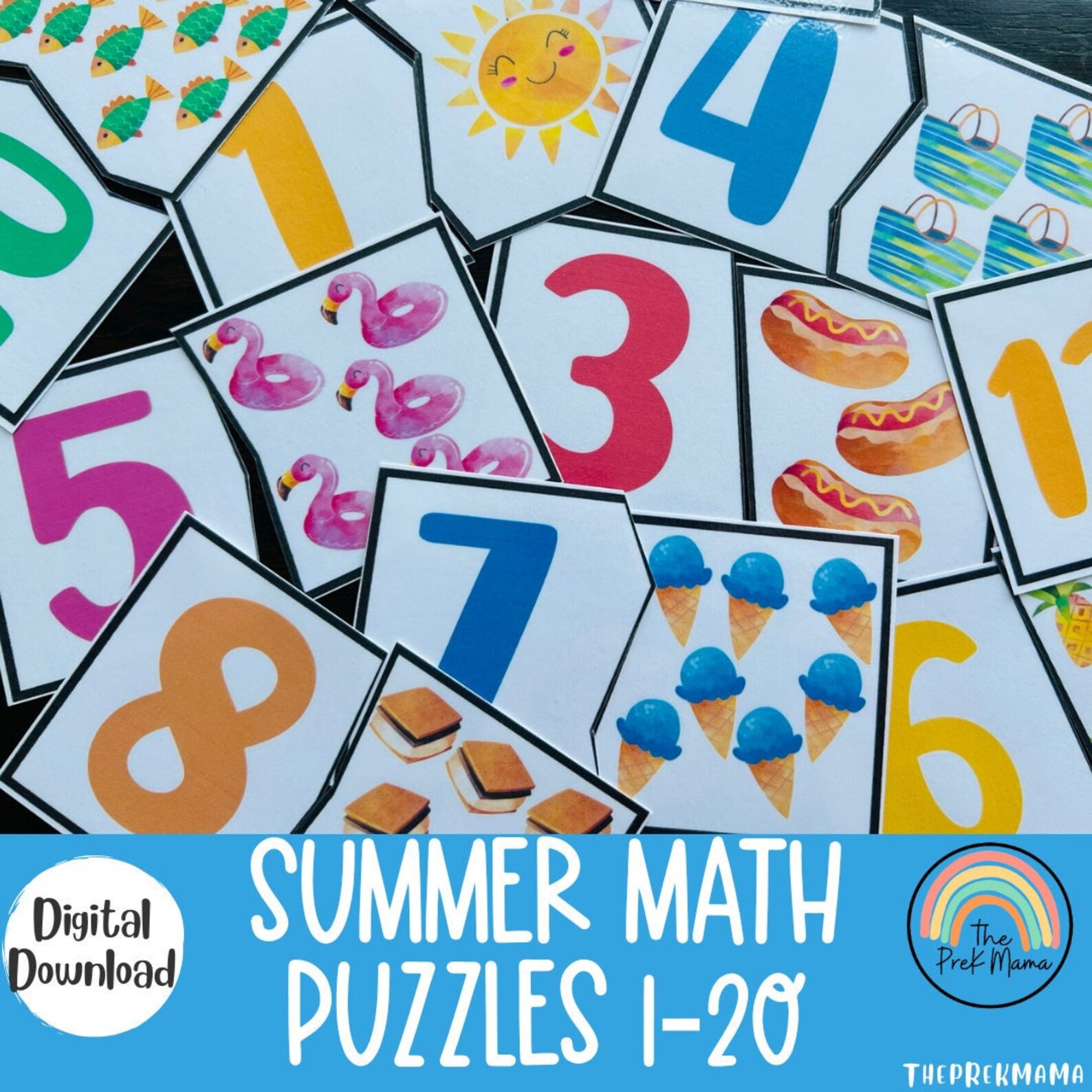 Summer Math Puzzles, Preschool Worksheet, Preschool Printable ...