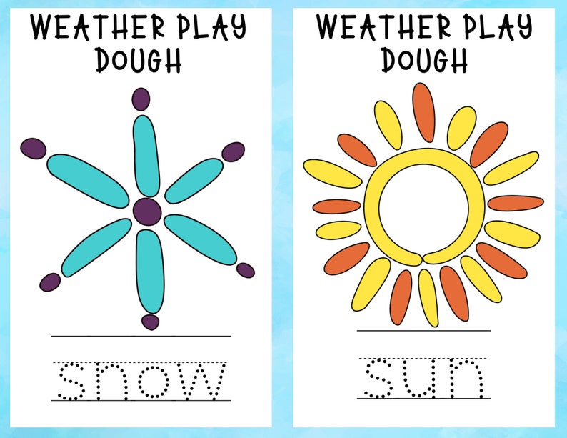 Weather Play Dough Activities Weather Preschool Printable - Etsy