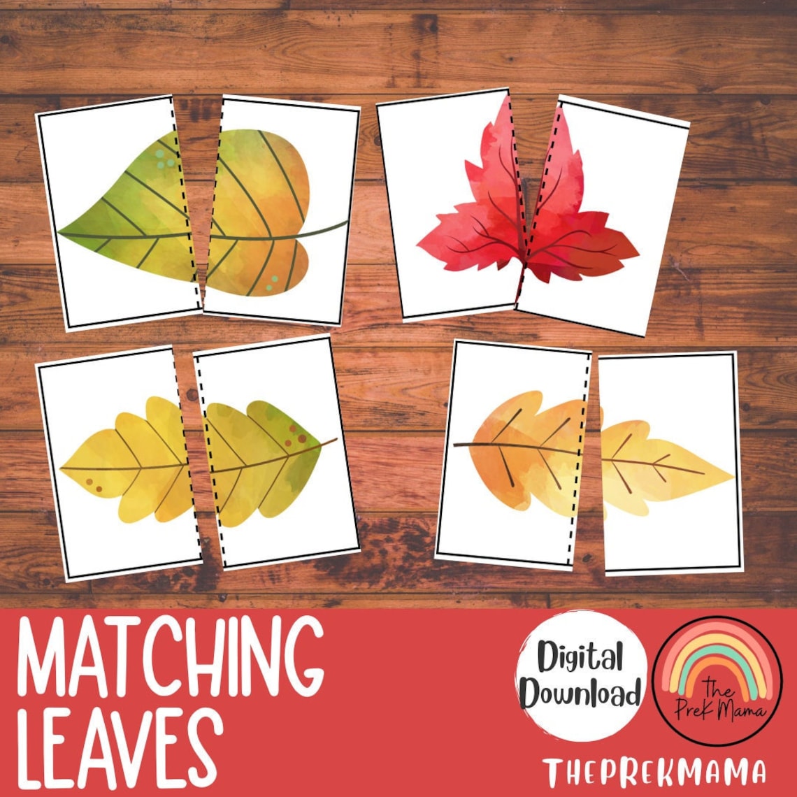 Matching Leaves Fall Activity for Kids Toddler Activity - Etsy