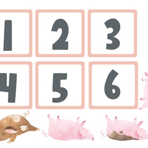 FARM Count the Pigs Rolling in the Mud Montessori Materials - Etsy