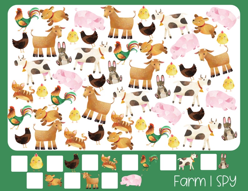 FARM I Spy Preschool Printable Preschool Worksheets Busy | Etsy