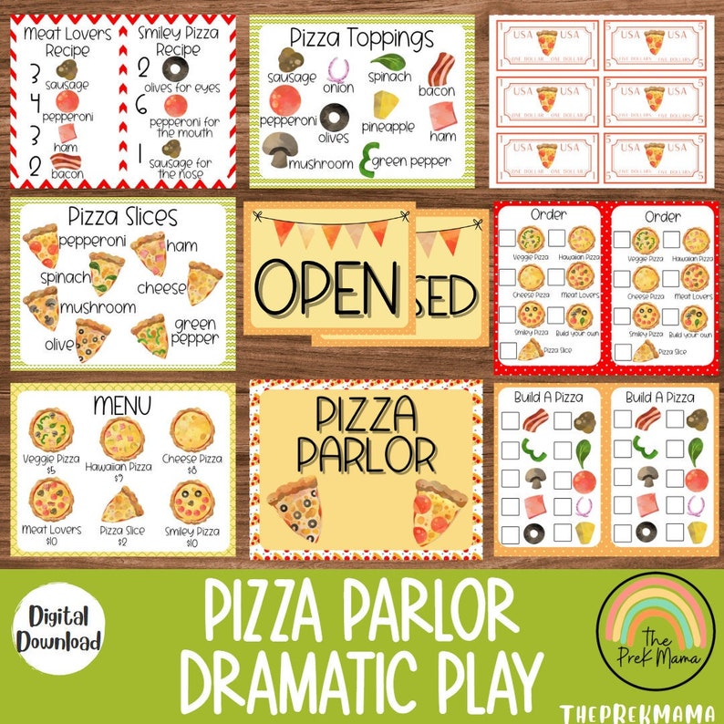 Pizza Parlor Dramatic Play Pretend Play Classroom Dramatic - Etsy