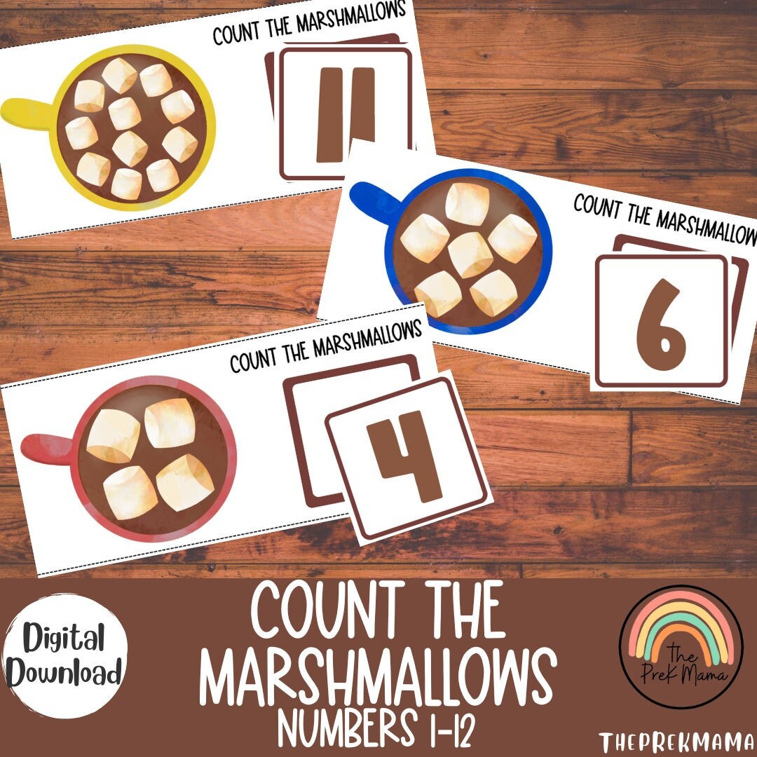 Count the Marshmallows Math Printable, Winter Preschool Printable ...
