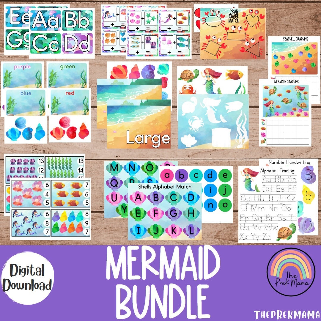 Mermaid Bundle Preschool Activities Preschool Printable - Etsy