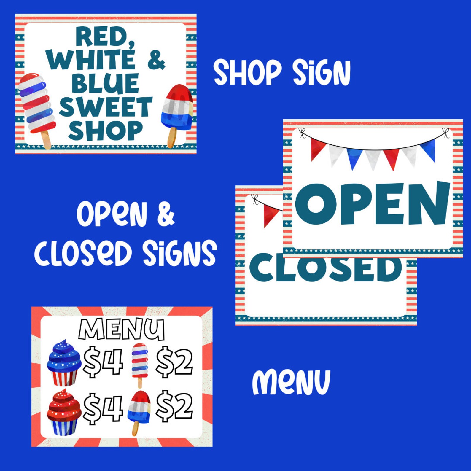 4th of July Sweet Shop Dramatic Play Pretend Play Classroom | Etsy