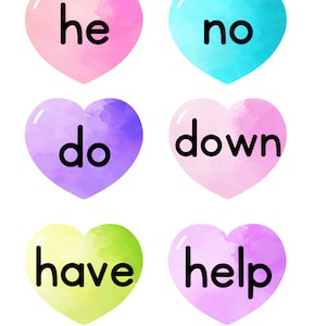 Heart Sight Words Valentine's Day Printable Preschool - Etsy