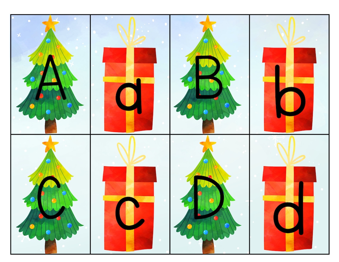 Christmas Alphabet Match Christmas Preschool Printable - Etsy