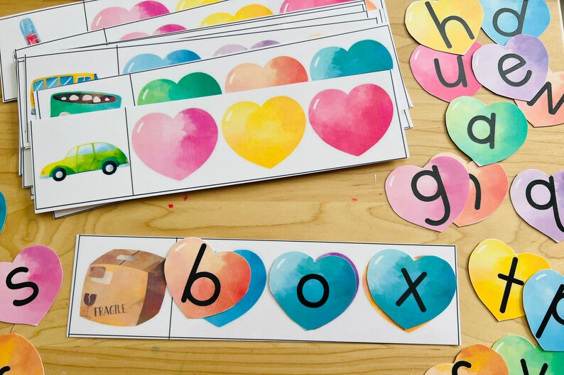 Valentine's Day CVC Matching Cards, Preschool Printable, Valentine ...