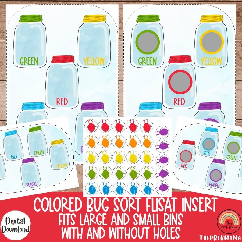 Colored Bug Sort Flisat Inserts, Flisat Table, Flisat Insert Printable ...