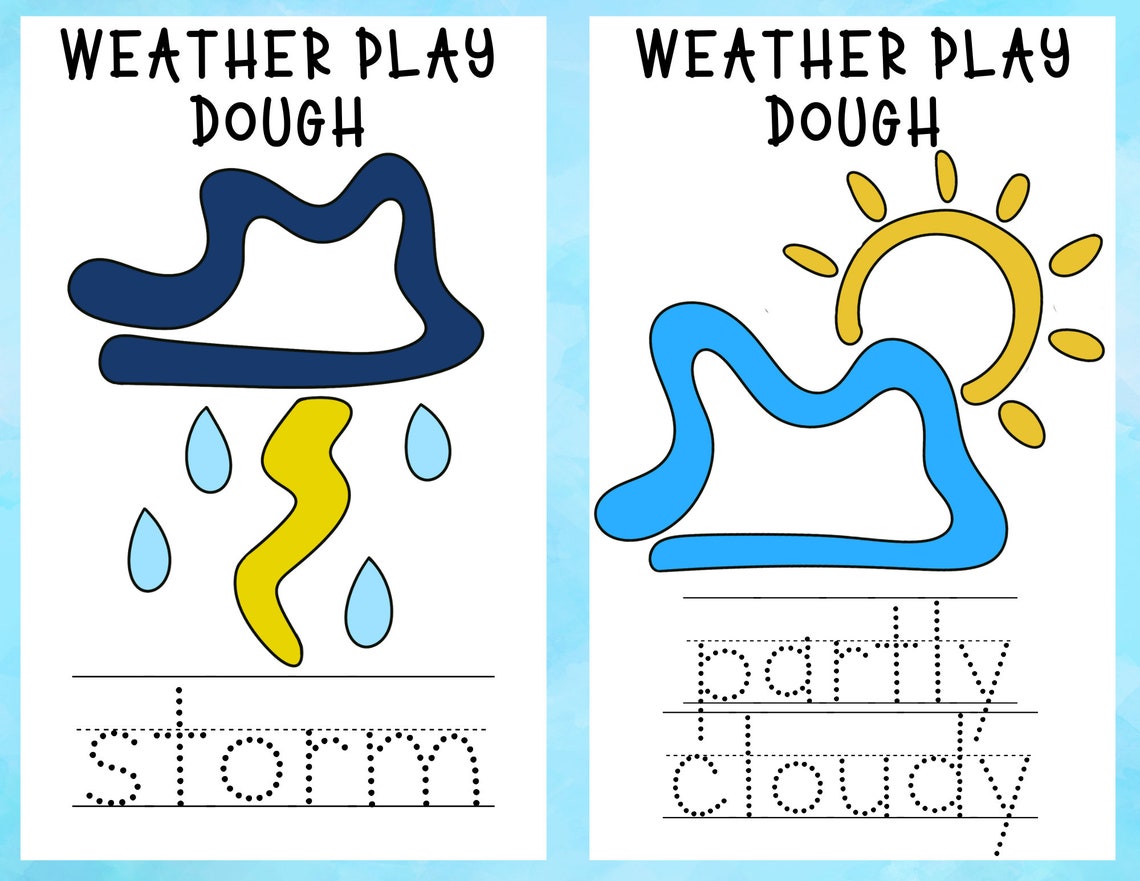 Weather Play Dough Activities Weather Preschool Printable - Etsy