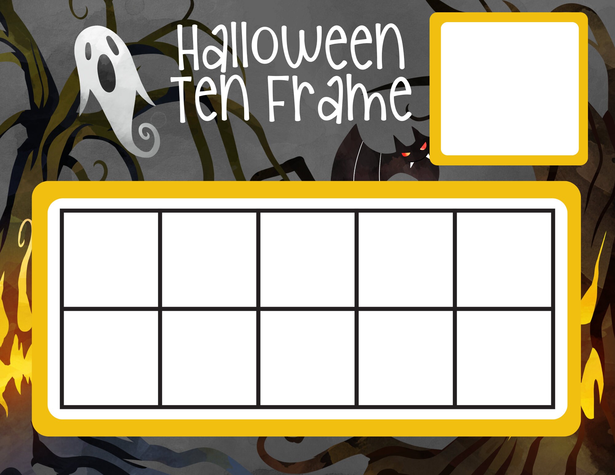 Halloween Ten Frame, Halloween Math, Halloween Preschool Printable ...