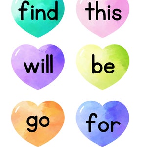 Heart Sight Words, Valentine's Day Printable, Preschool Printable ...