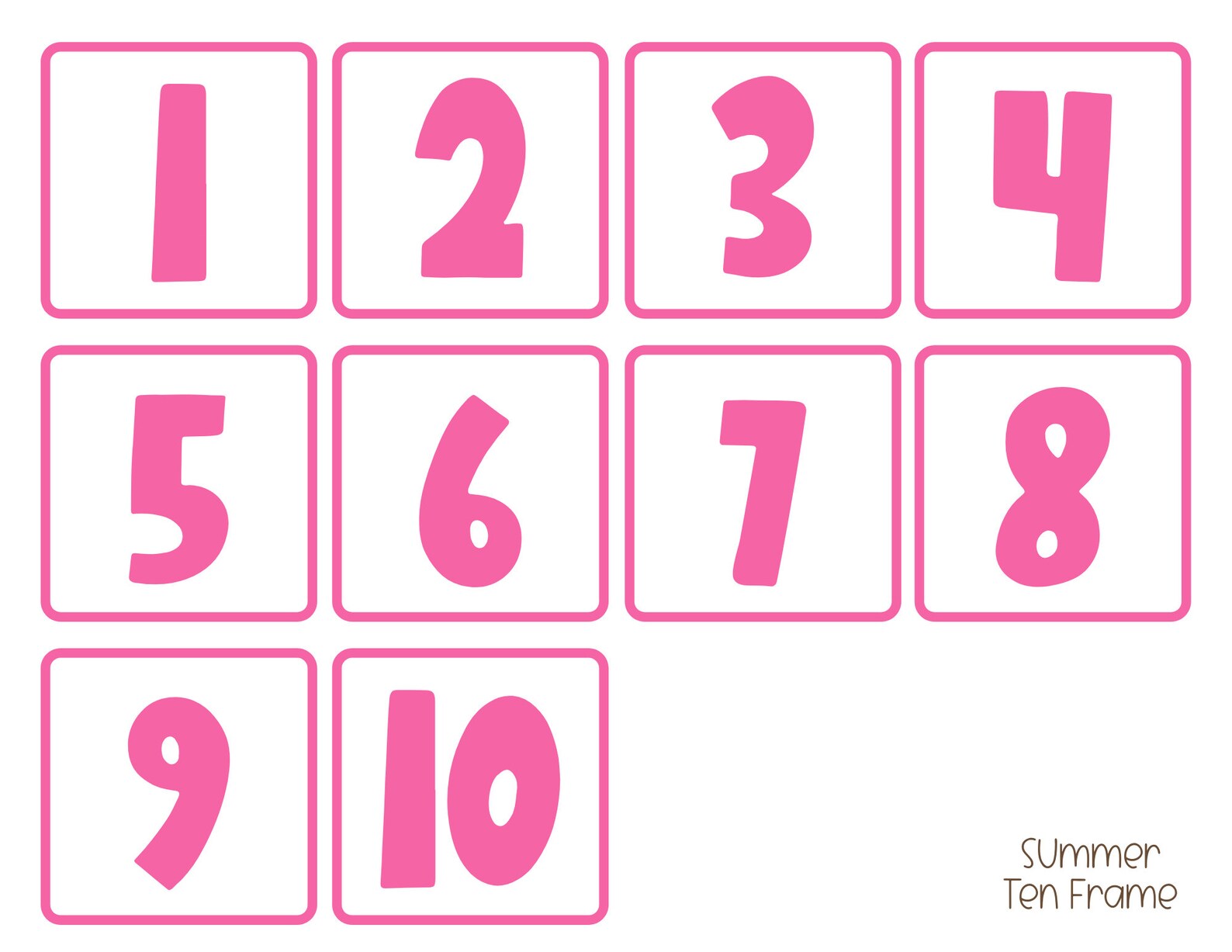 Ice Cream Ten Frame Numbers 1-10 Count and Match Montessori - Etsy