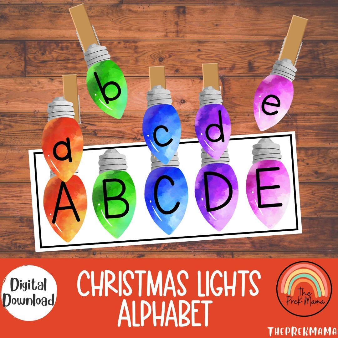 Christmas Lights Alphabet Match Christmas Preschool - Etsy