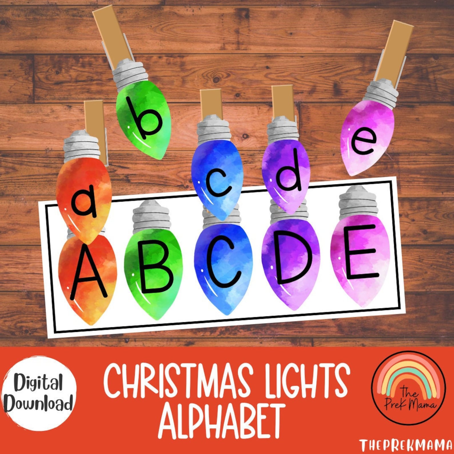 Christmas Lights Alphabet Match Christmas Preschool - Etsy
