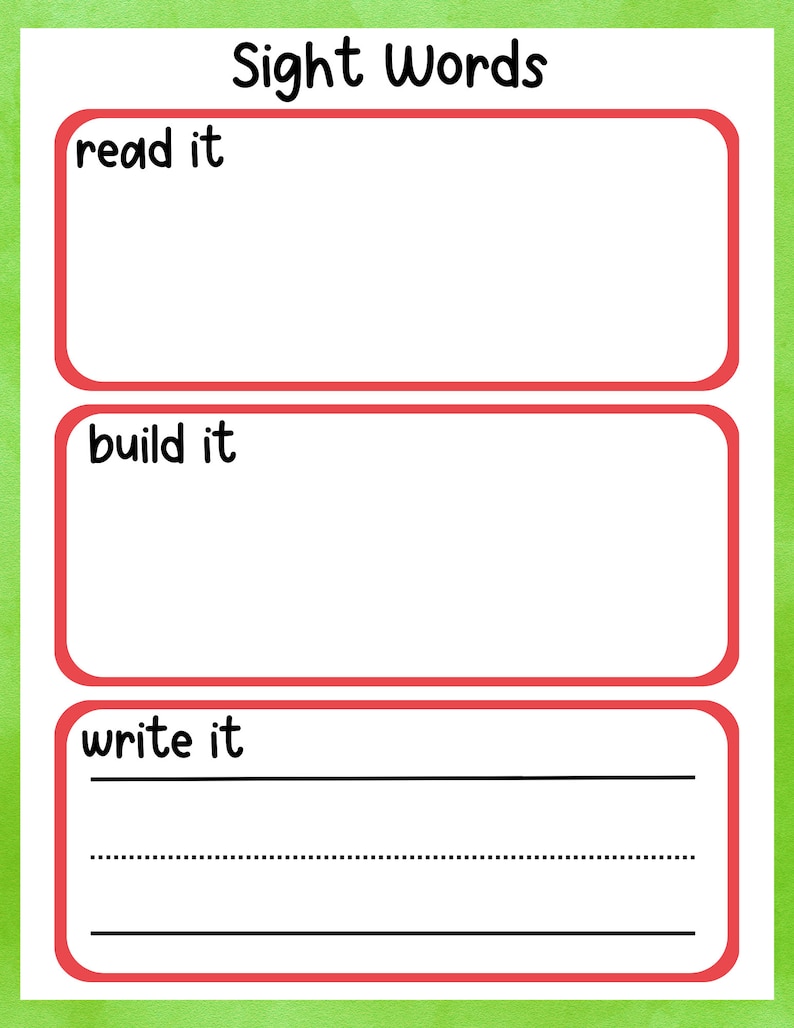 Watermelon Sight Words, Preschool Worksheet, Preschool Printable ...