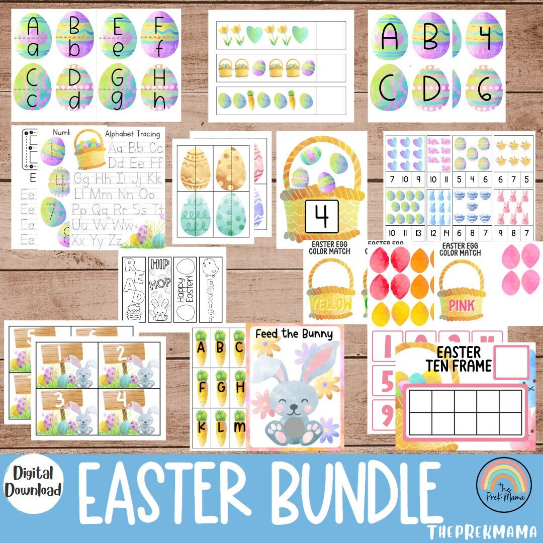 Easter Bundle, Preschool Printable, Easter Pintables, Preschool Busy ...