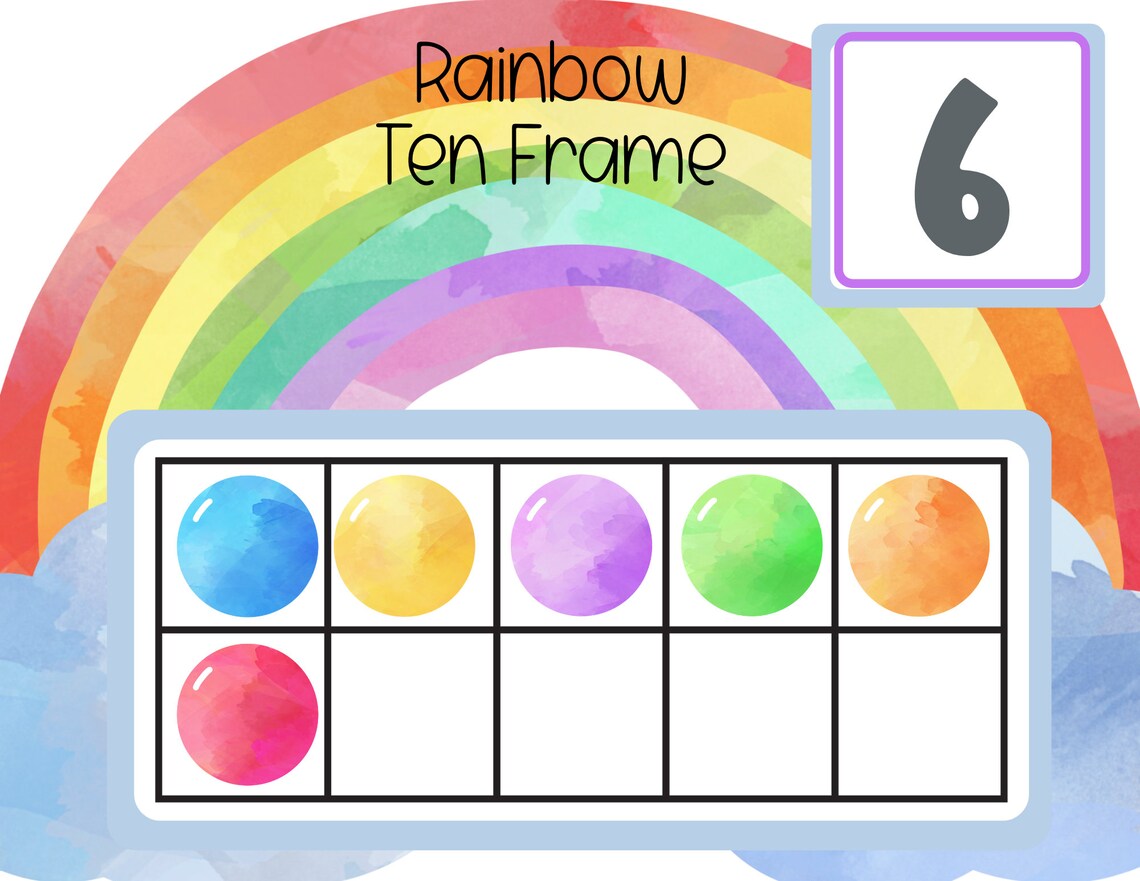 Rainbow Ten Frame, Numbers 1-10 Count and Match, Montessori Printable ...
