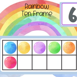 Rainbow Ten Frame, Numbers 1-10 Count and Match, Montessori Printable ...