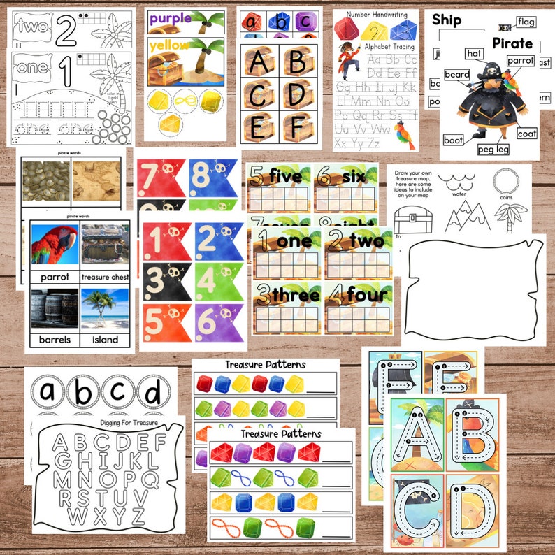 Pirate Bundle, Preschool Activities, Preschool Printable, Montessori ...