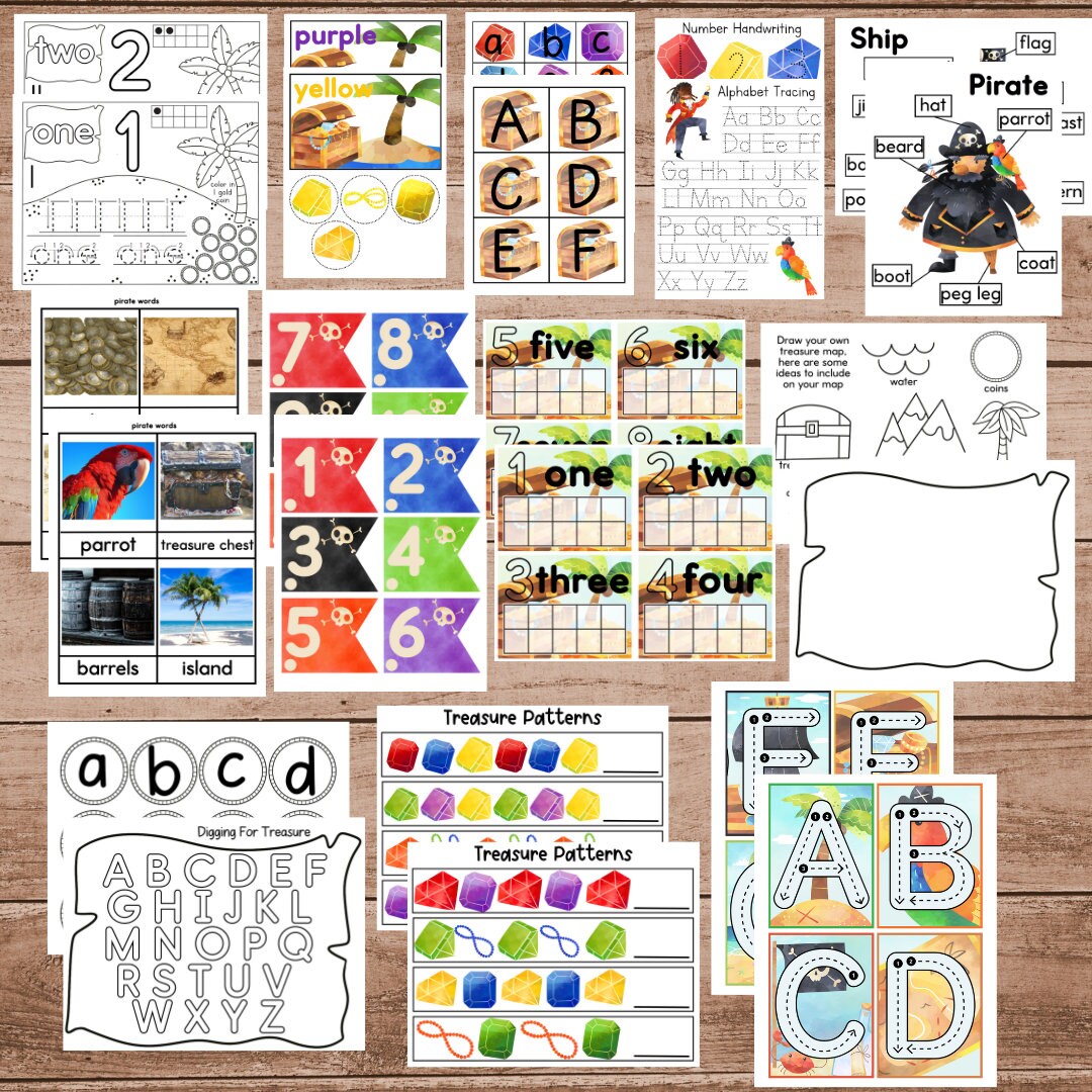 Pirate Bundle, Preschool Activities, Preschool Printable, Montessori ...