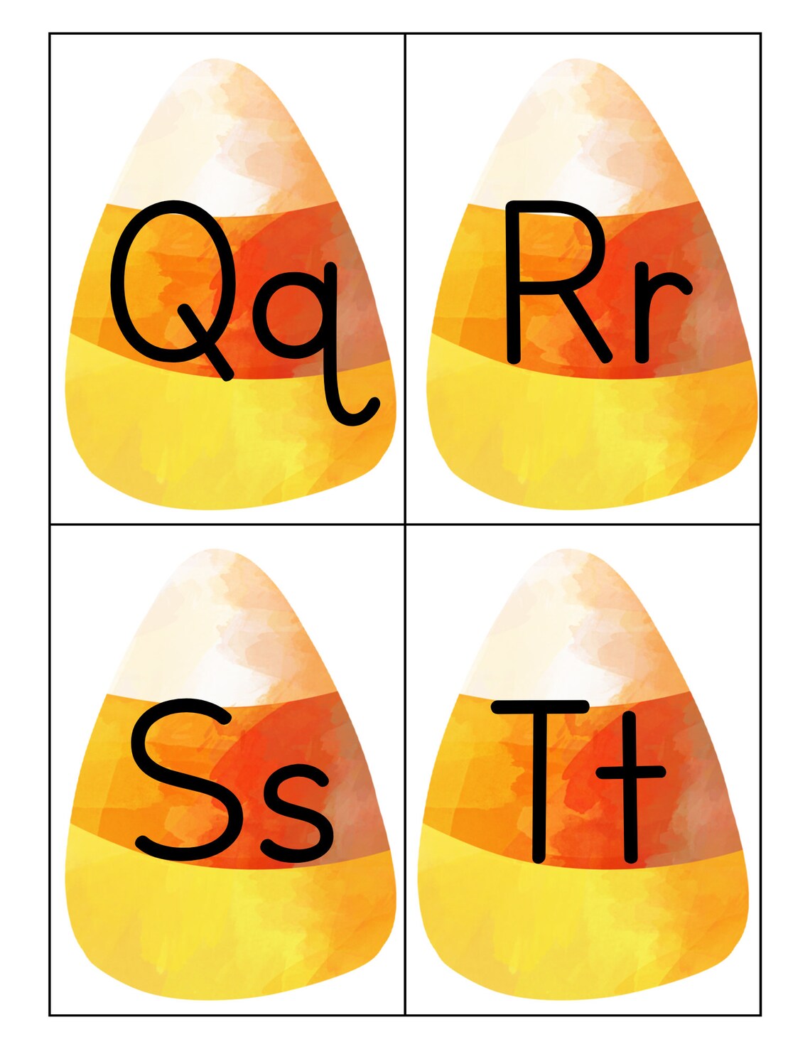 Candy Corn Letters, Halloween Preschool Printable, Learning Colors ...