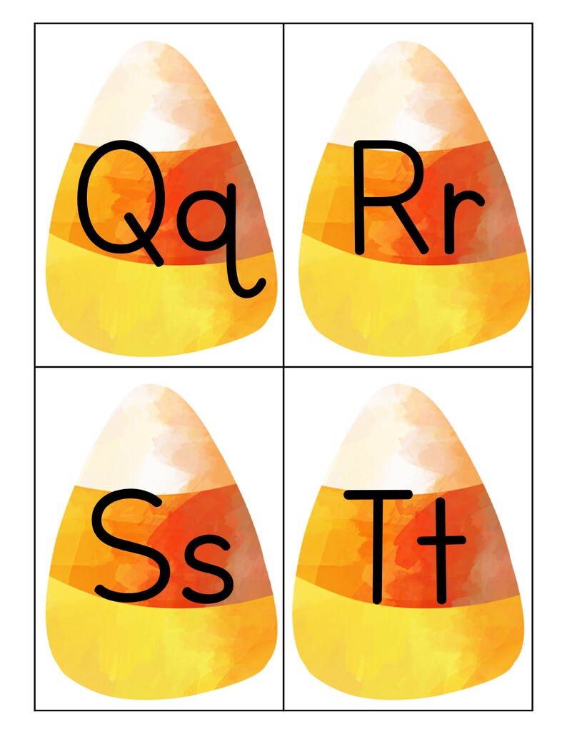 Candy Corn Letters Halloween Preschool Printable Learning - Etsy