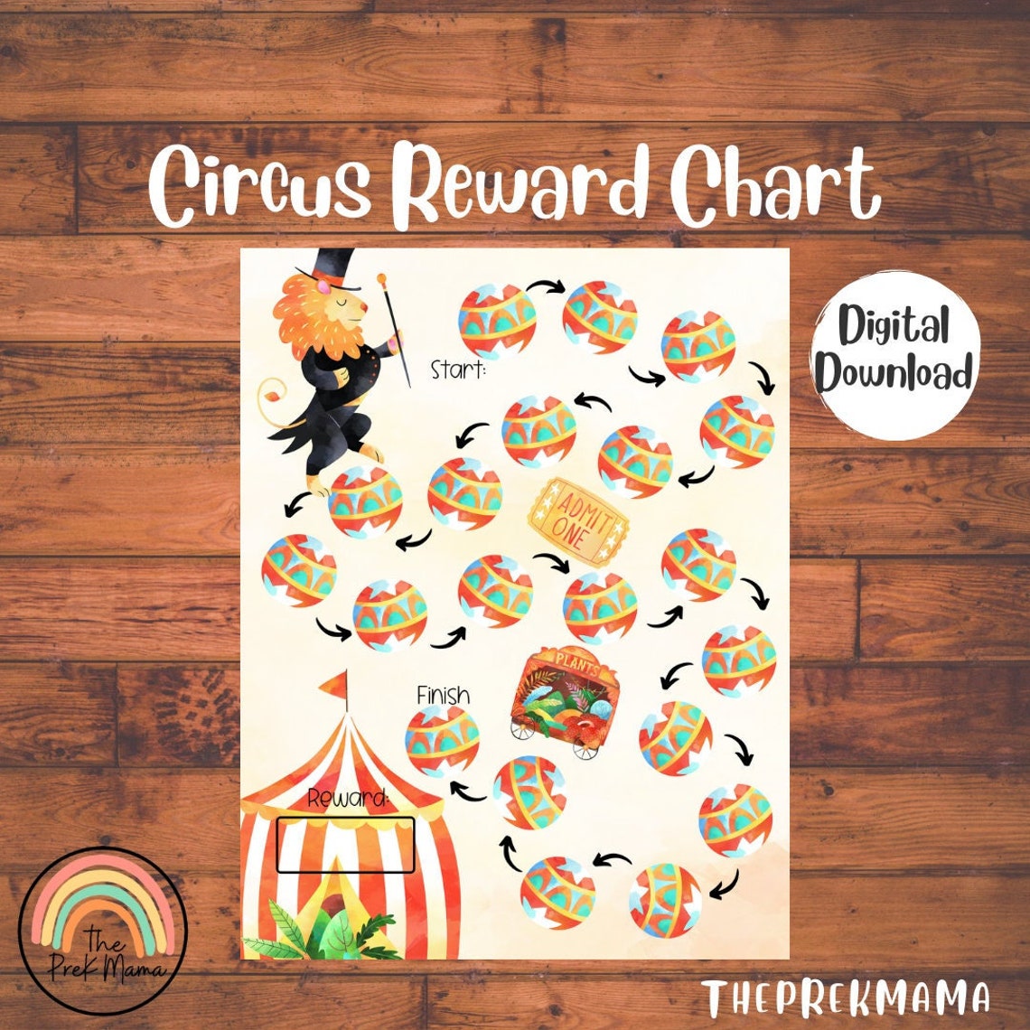 Circus Reward Chart Reward Chart for Kids Reward Chart for - Etsy