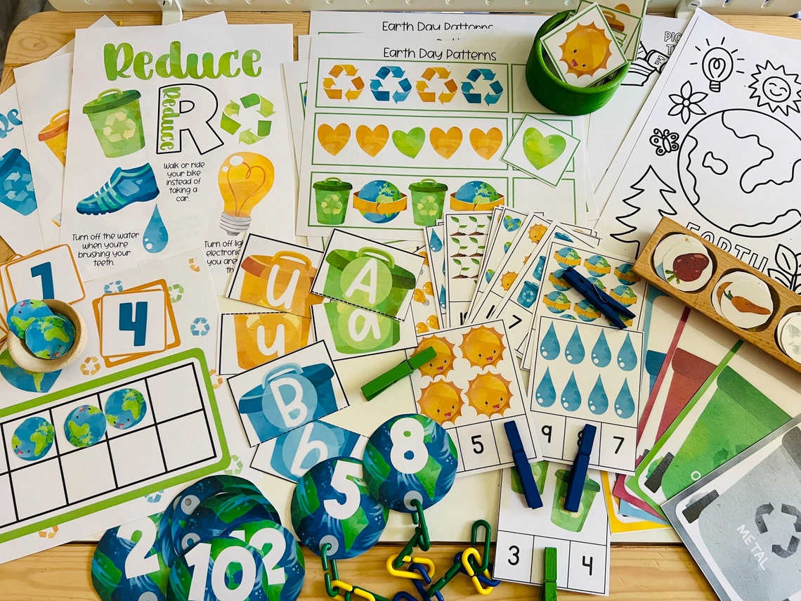 Earth Day Bundle, Preschool Worksheet, Preschool Printable, Homeschool ...