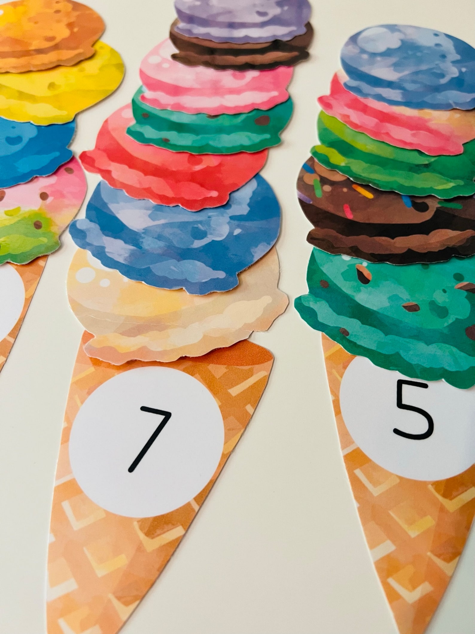 Count the Ice Cream Scoops, Toddler Printable, Preschool Math ...