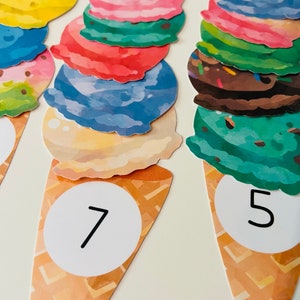 Count the Ice Cream Scoops, Toddler Printable, Preschool Math ...