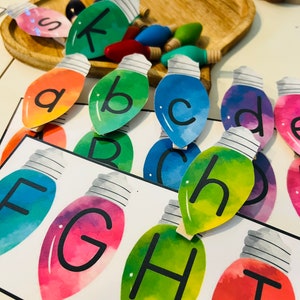 Christmas Lights Alphabet Match, Christmas Preschool Printable ...