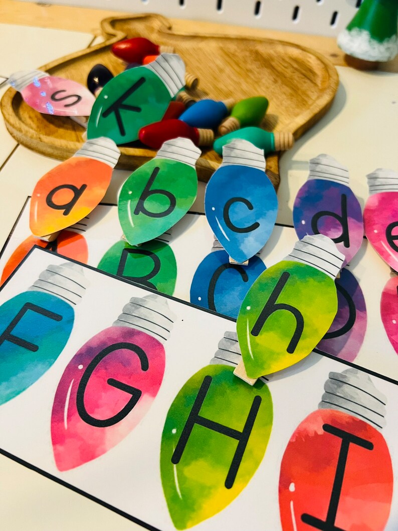 Christmas Lights Alphabet Match, Christmas Preschool Printable ...
