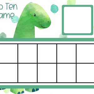 Dino Ten Frame Numbers 1-10 Count and Match Montessori | Etsy